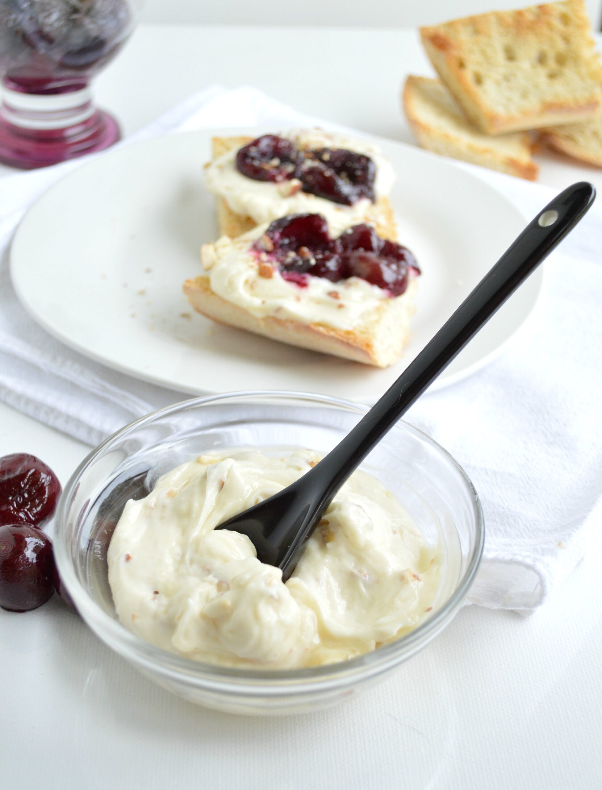 Roasted Cherry Toasts with Honey Nut Cream Cheese Picture - Food Fanatic