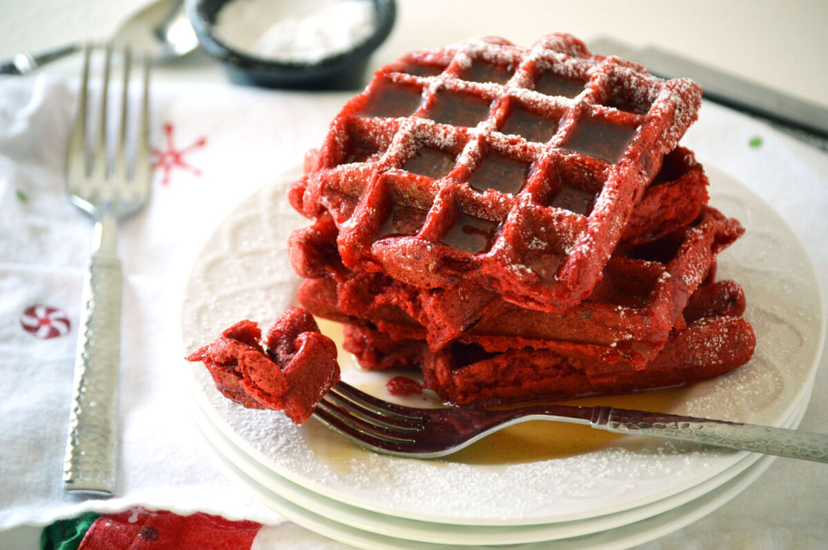 Red Velvet Waffles Recipe - Food Fanatic