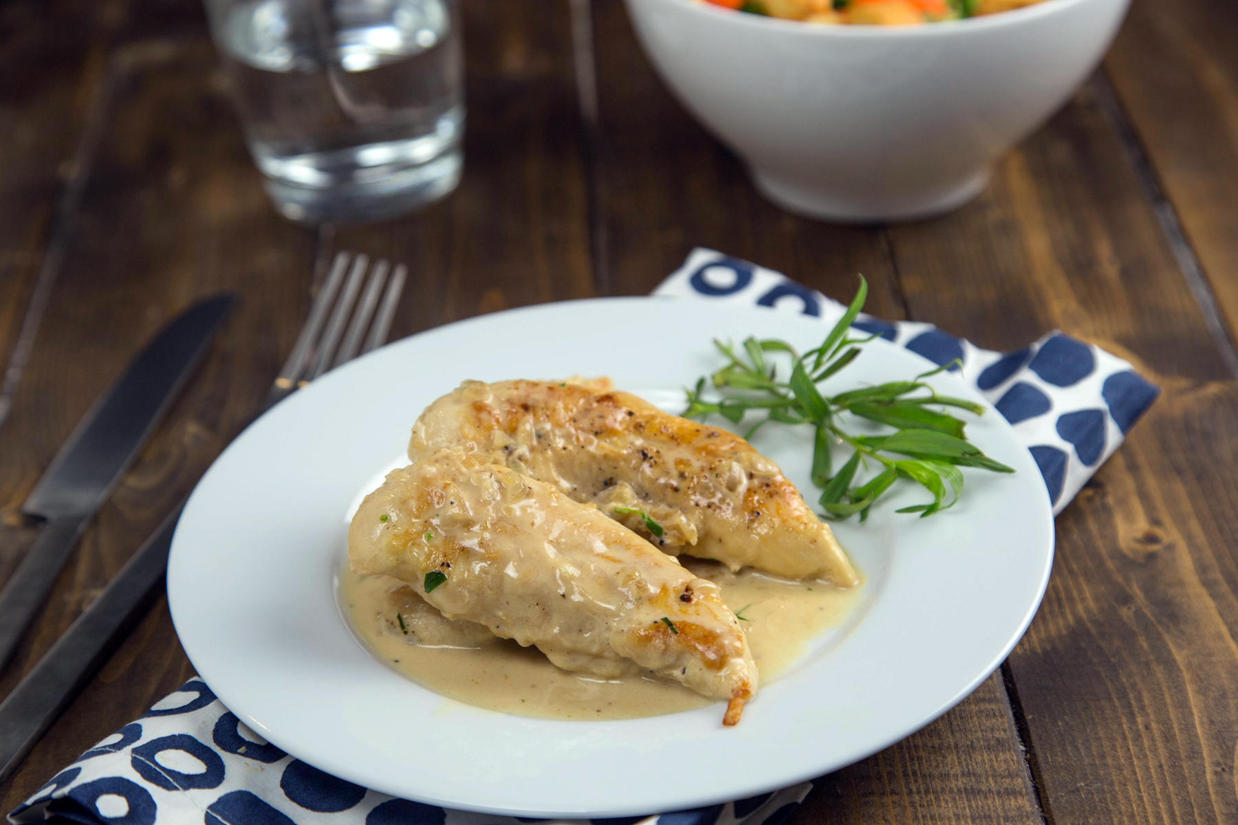 Chicken in Mustard Tarragon Sauce Recipe - Food Fanatic