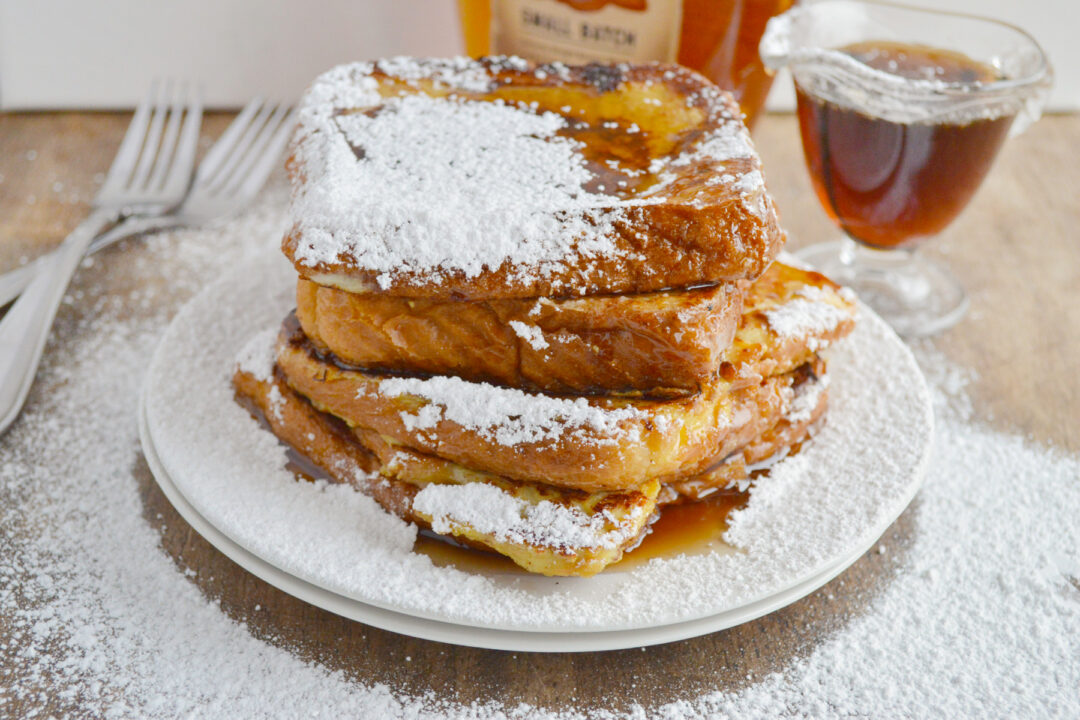 French Toast with Warm Bourbon Vanilla Syrup Recipe - Food Fanatic