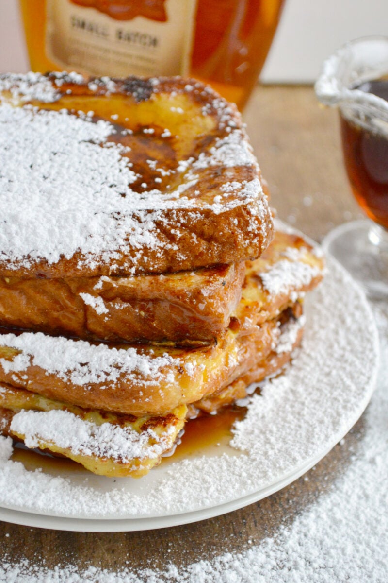 French Toast with Warm Bourbon Vanilla Syrup Recipe - Food Fanatic