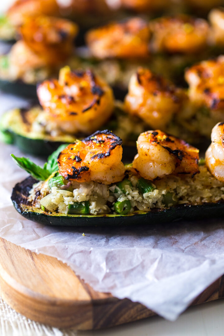 Grilled Stuffed Zucchini with Shrimp Recipe - Food Fanatic