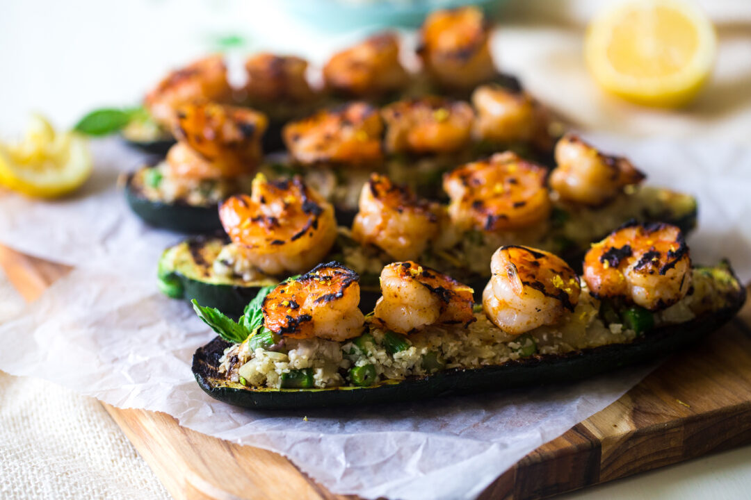 Grilled Stuffed Zucchini with Shrimp Recipe - Food Fanatic