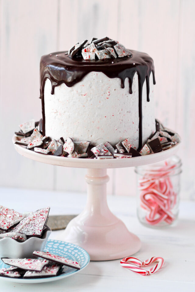 Peppermint Bark Layer Cake Recipe - Food Fanatic