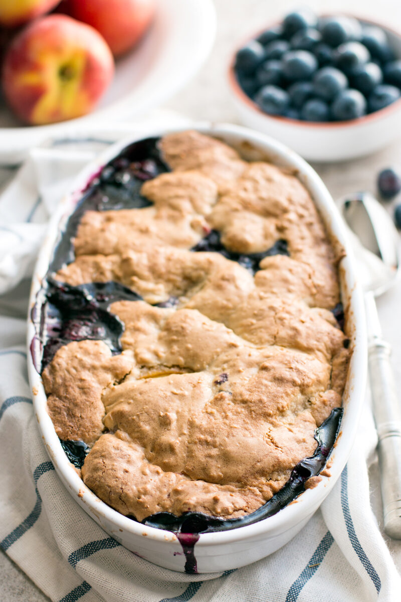 Oatmeal Cookie Blueberry Peach Cobbler Recipe - Food Fanatic