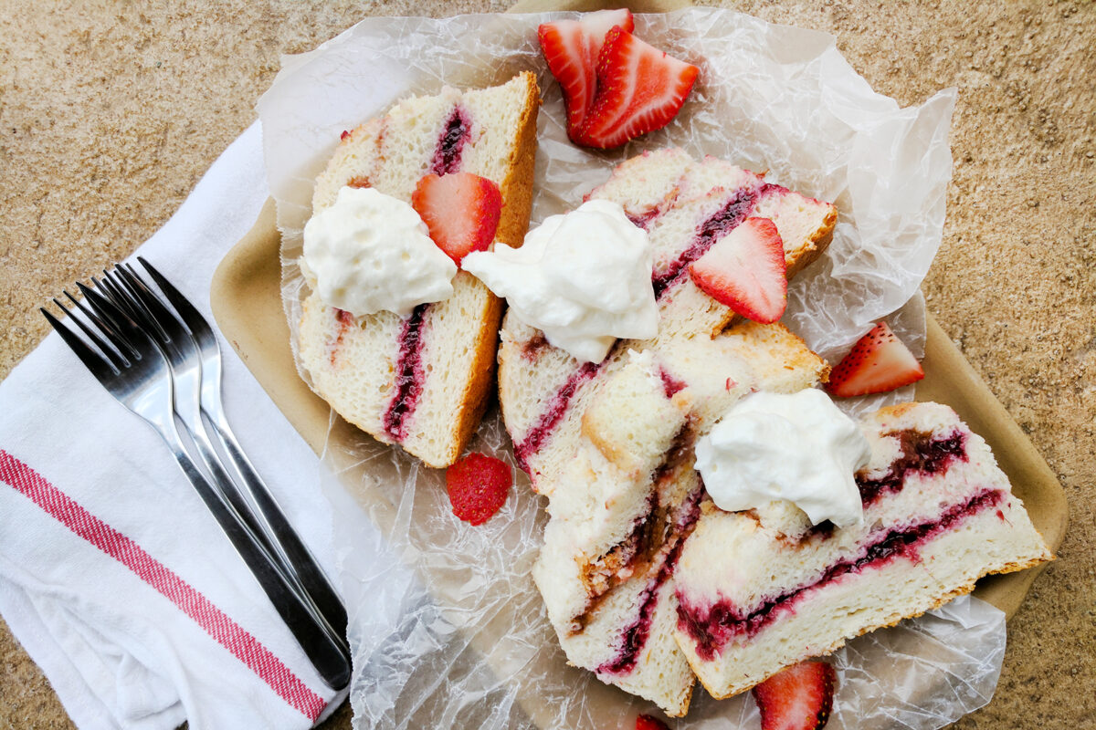Angel Food Jam Cake Recipe - Food Fanatic