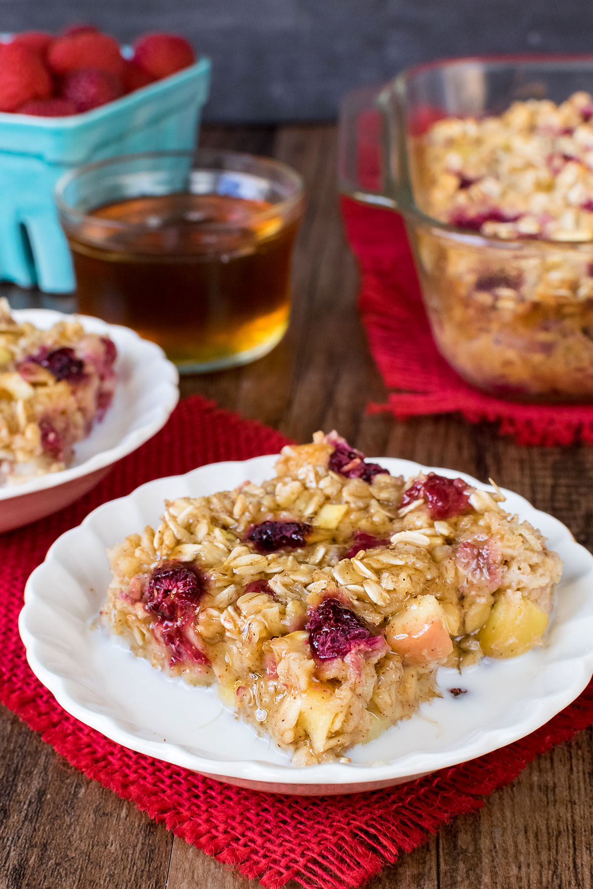 Raspberry Apple Baked Oatmeal Recipe - Food Fanatic