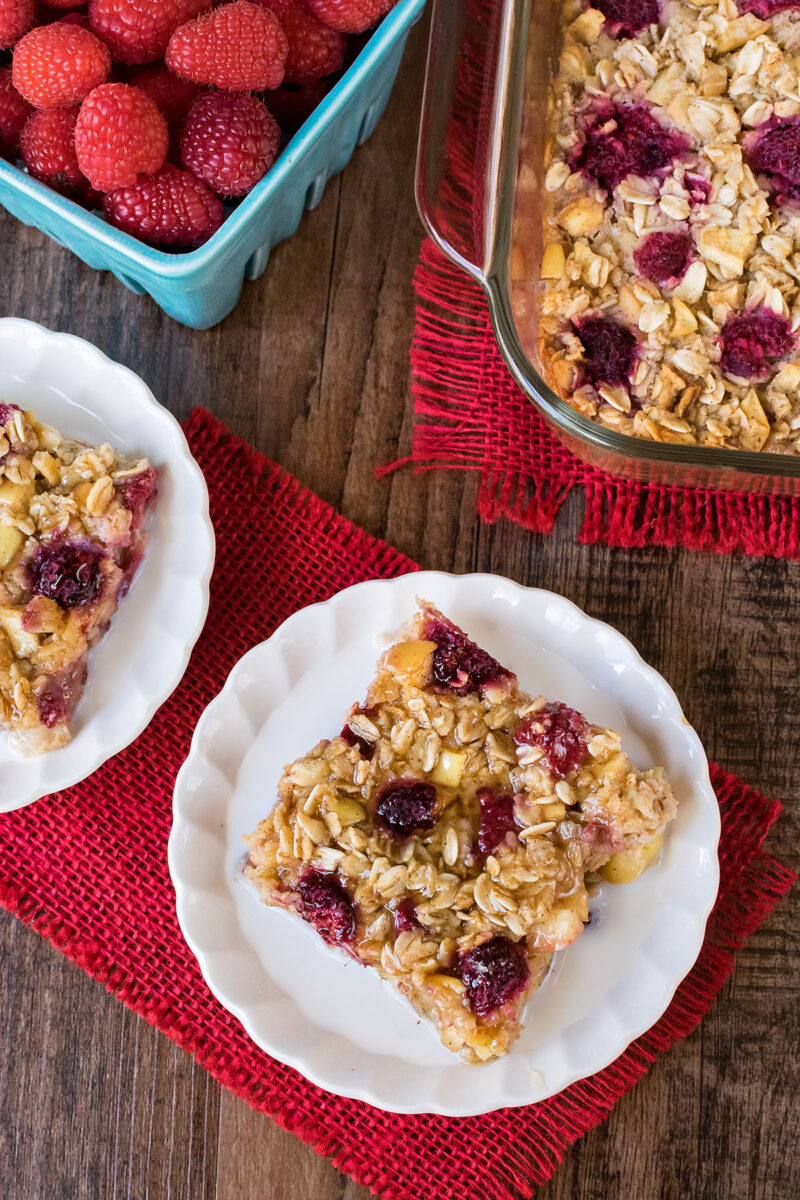 Raspberry Apple Baked Oatmeal Recipe - Food Fanatic