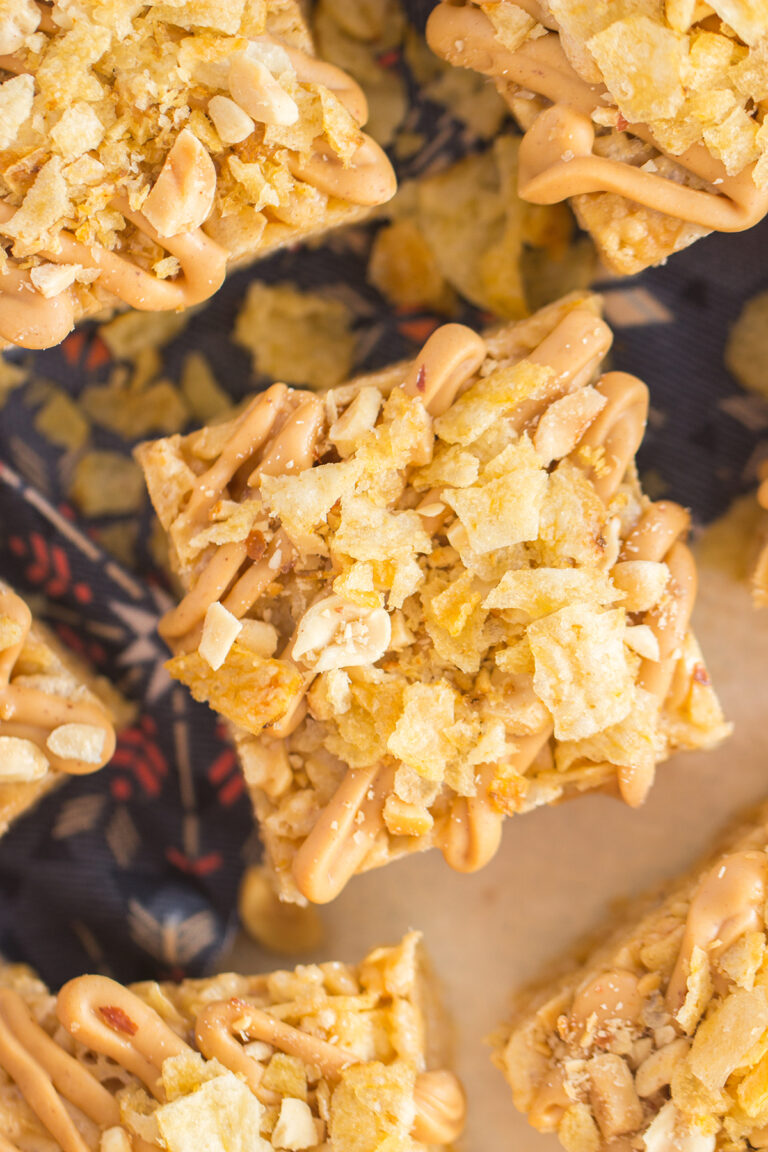 Peanut Butter Potato Chip Rice Krispie Treats Recipe - Food Fanatic
