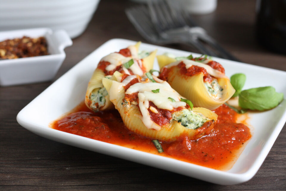 Spinach and Tofu Stuffed Shells Recipe - Food Fanatic