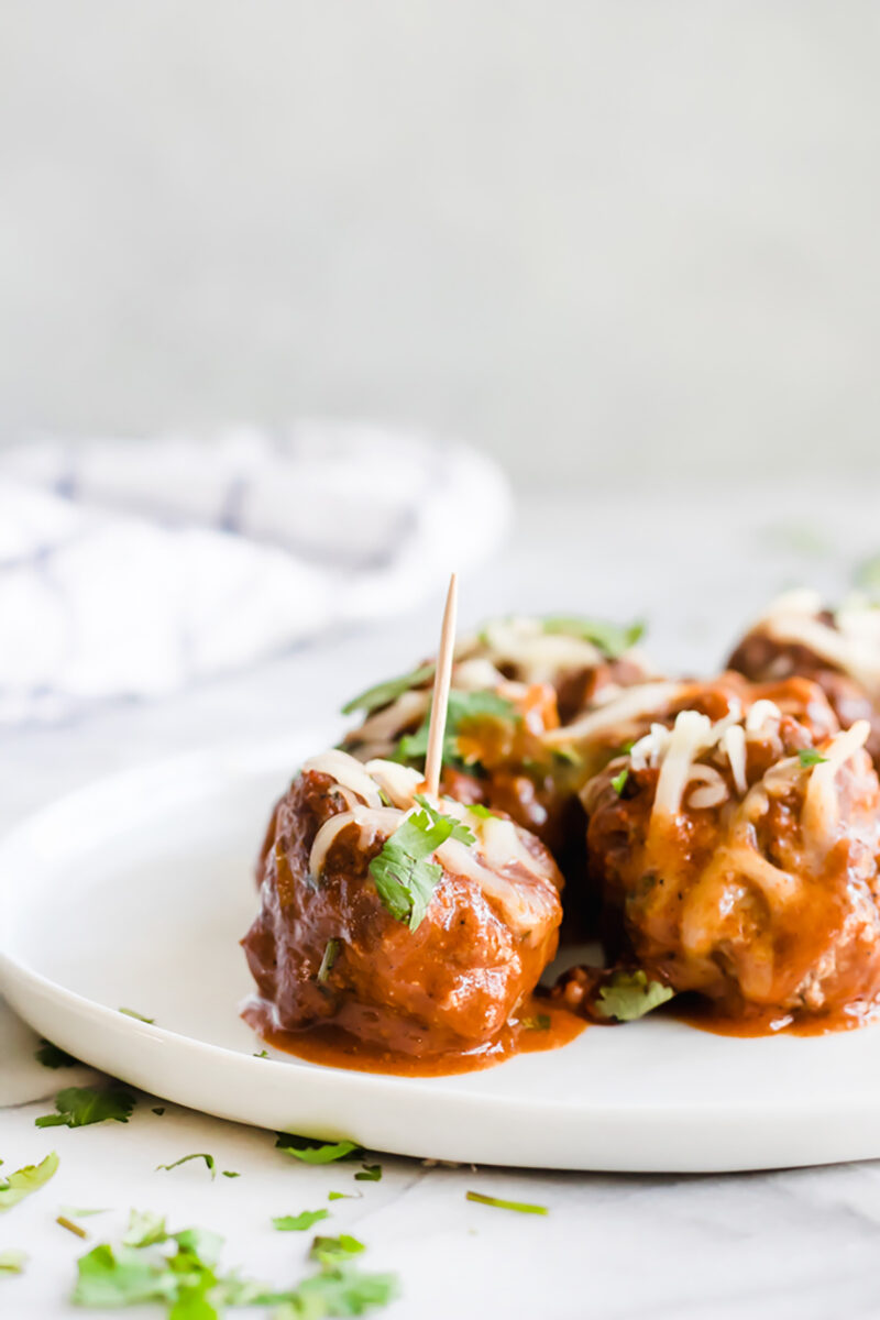 Tex Mex Enchilada Meatballs Recipe - Food Fanatic