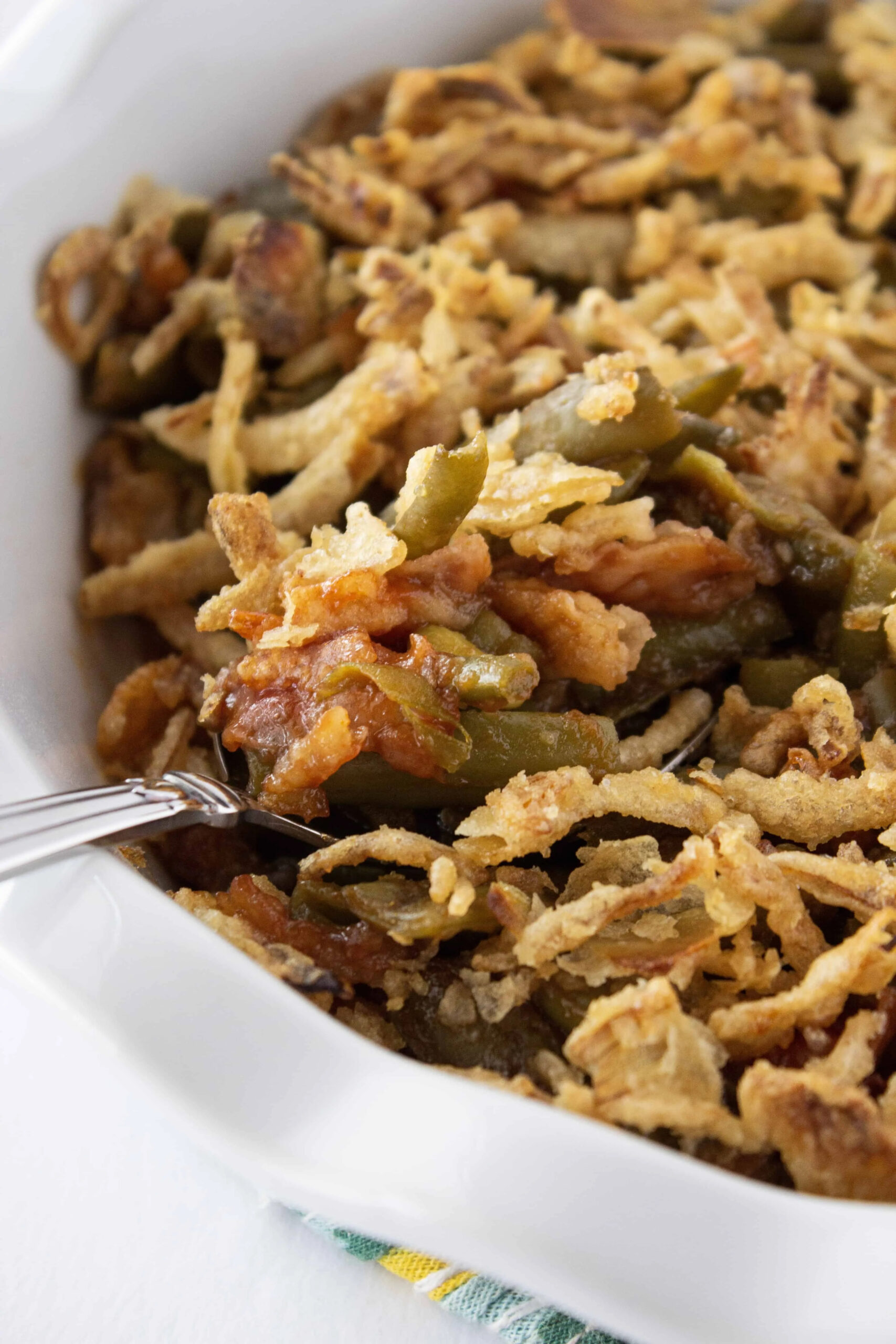 Practically Homemade BBQ Green Bean Casserole Recipe Photo - Food Fanatic