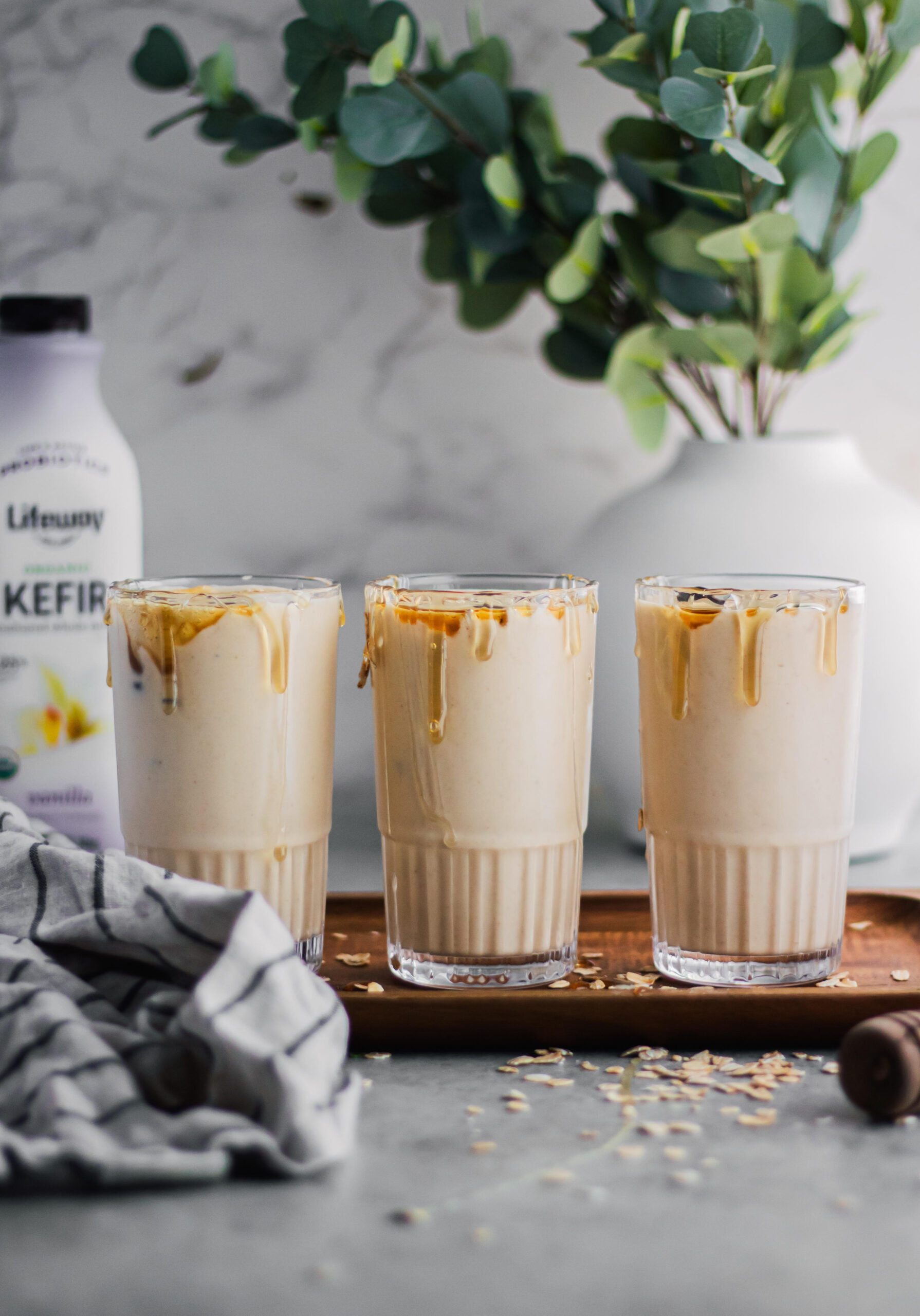 Strawberry Banana Protein Kefir Smoothie - Food Fanatic