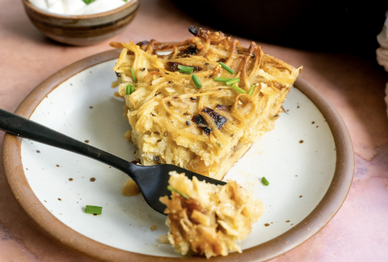 Passover Kugel with Potato and Caramelized Onion Recipe - Food Fanatic